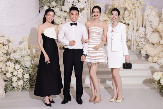 Đỗ Mỹ Linh được khen mặc 'đơn giản mà sang' khi dự cưới Đỗ Thị Hà